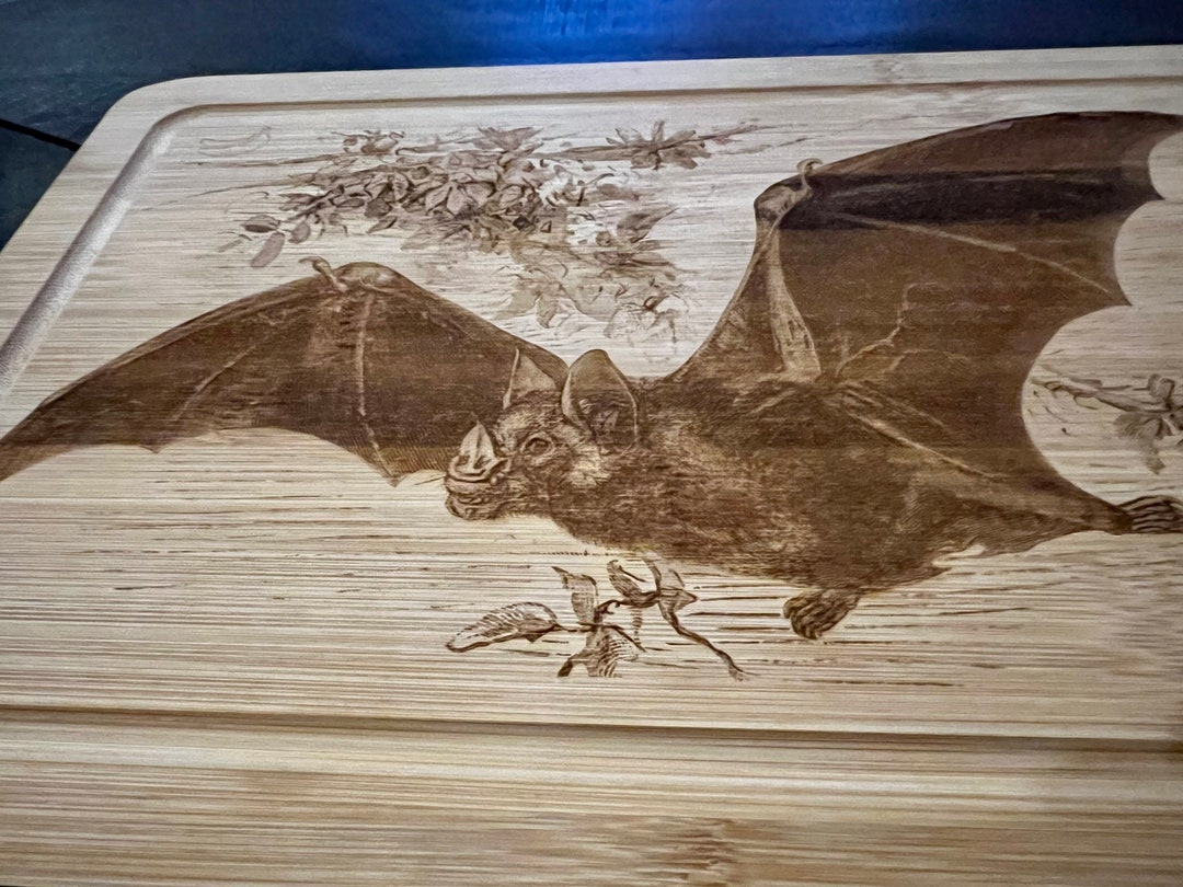 Cutting Board Classic Gothic Victorian Bat Engraved on - Etsy