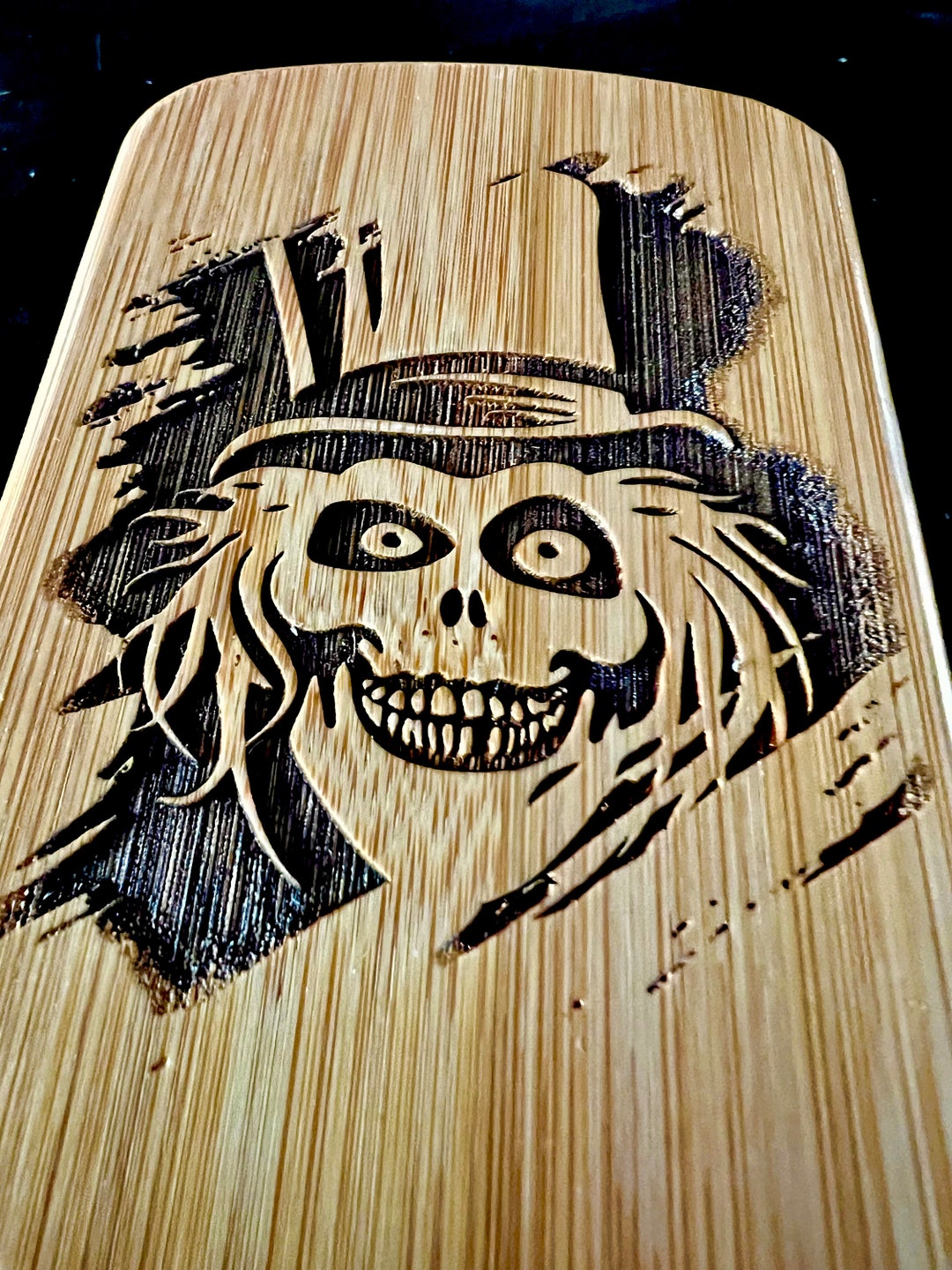 Hairbrush Hatbox Ghost Engraved on Bamboo Haunted Mansion Large ...