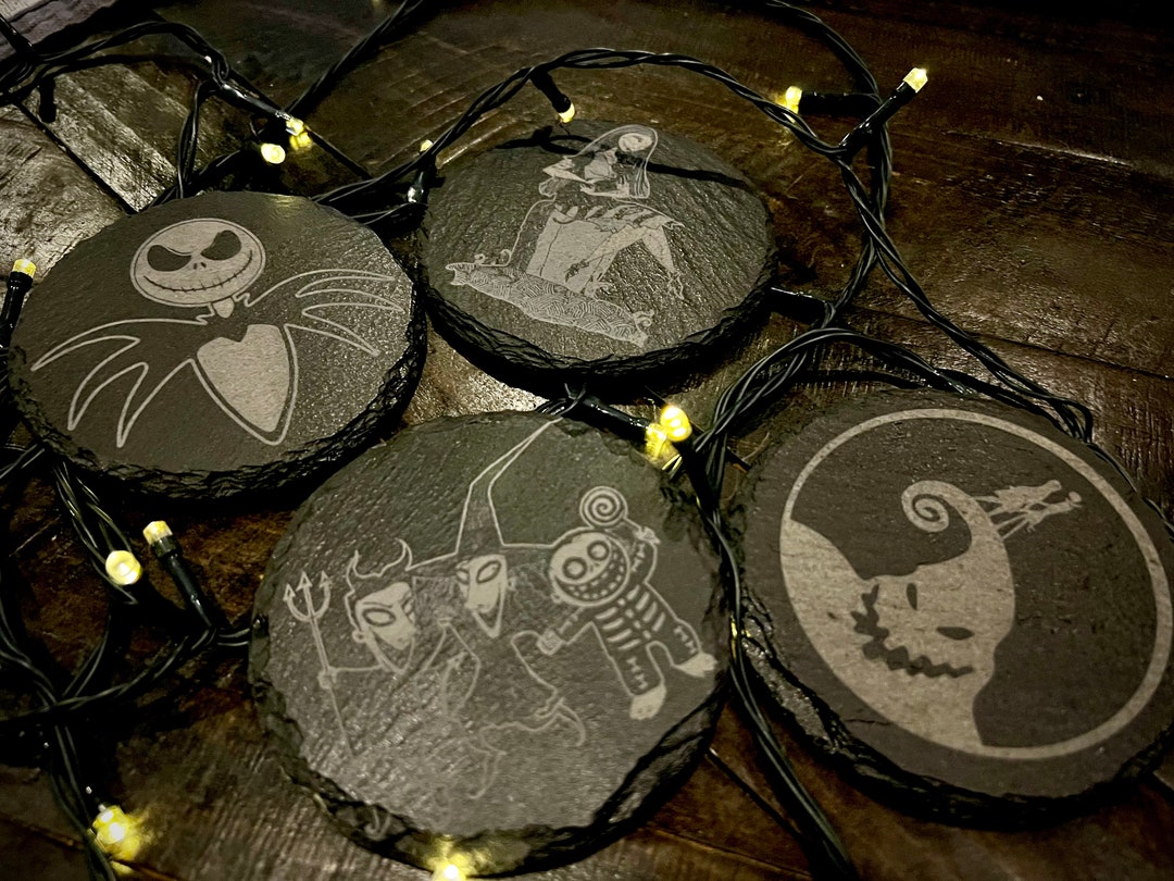 Coaster Set - Nightmare Before Christmas Slate (set of Four) - Etsy