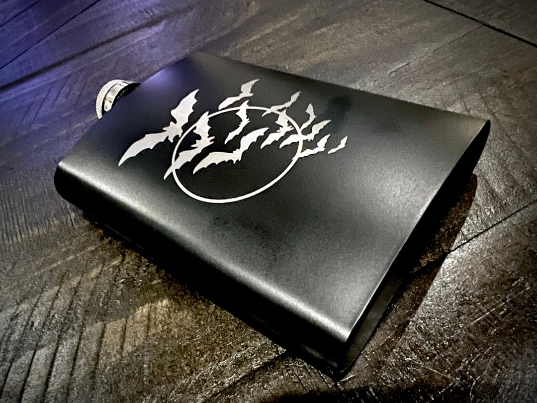 Flask Stainless Steel Bats & Moon 8oz - Etsy