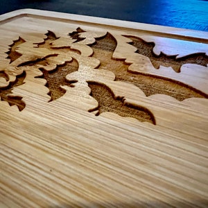 Engraved Bat Bamboo Cutting Board: Gothic Kitchen Charcuterie Board - Etsy