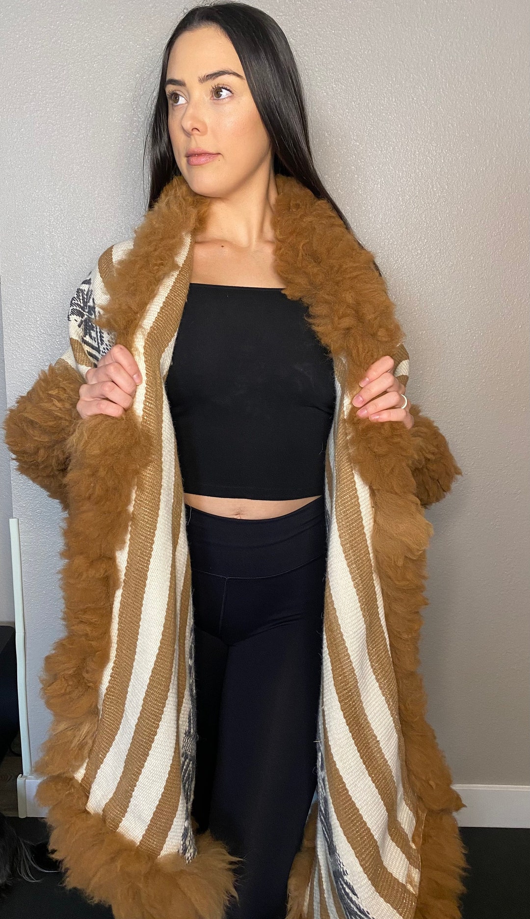 Super Rare Baby Alpaca Fur Trimmed Poncho - Etsy