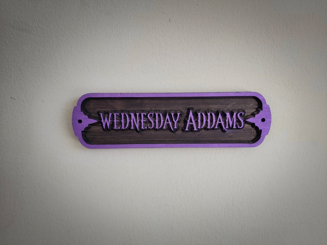 Handmade Personalized Wednesday Addams Bedroom Door Sign for Girls Room ...