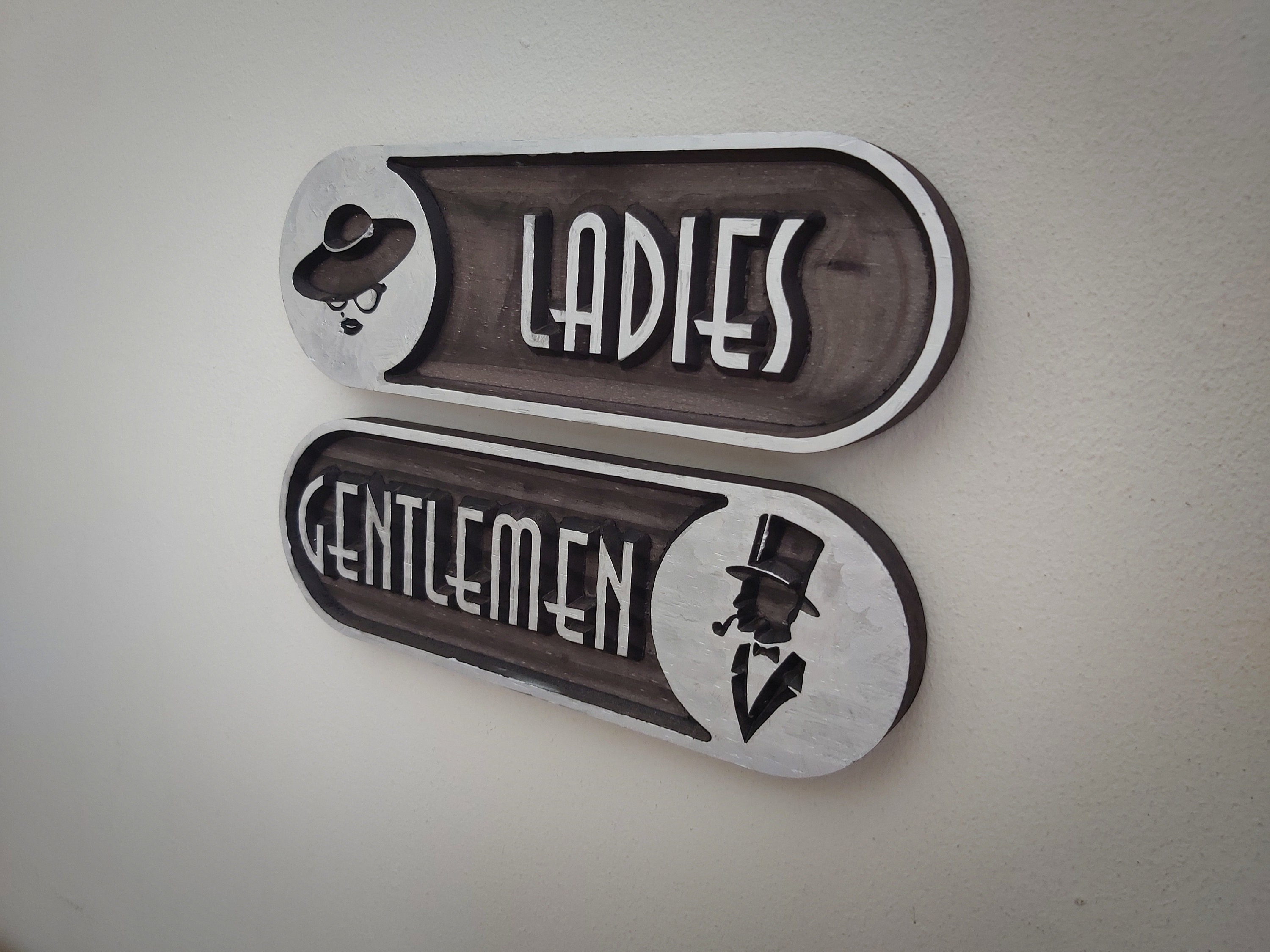 Vintage Retro Restroom Sign for Gentlemen Bathroom Retro Style Unique ...