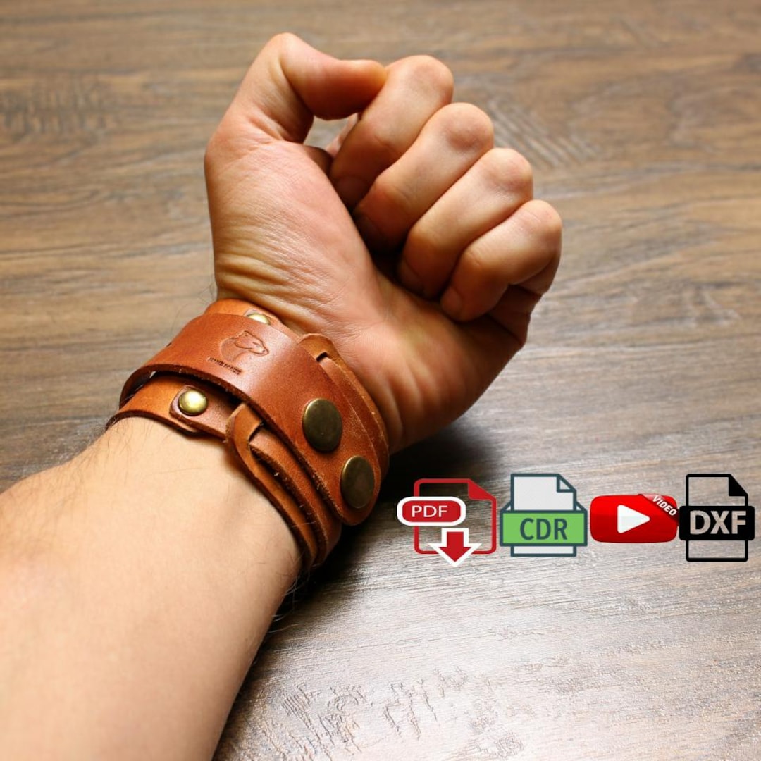 Leather Wristband , Steampunk Bracelet PDF Pattern for Leathercraft ...