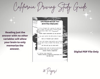 DMV California Class C Study Guide Drivers License Written - Etsy