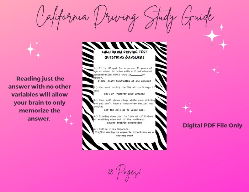 DMV California Class C Study Guide Driver’s License Written Test With ...