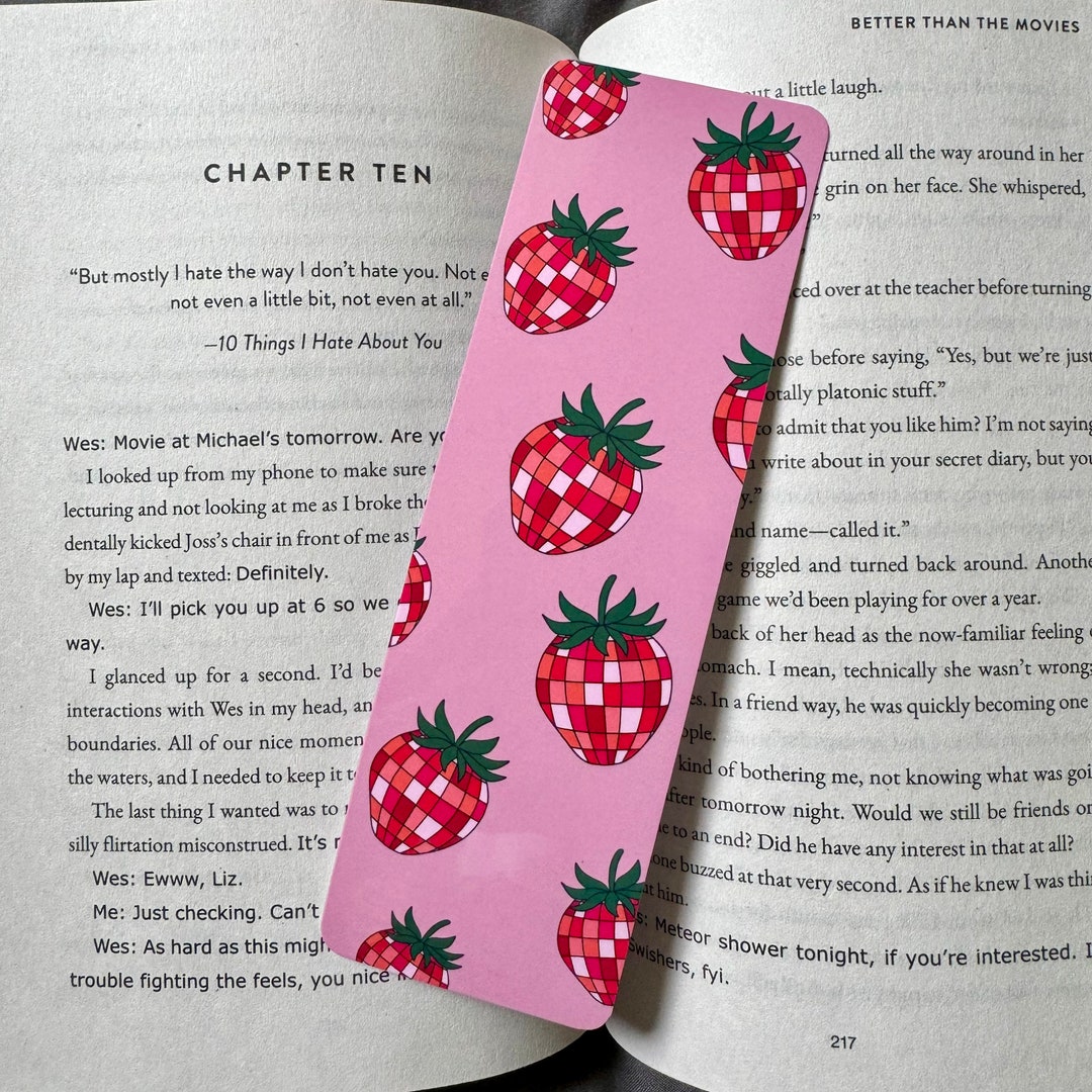 Strawberry Disco Bookmark Kawaii Bookmarks Cute Bookmarks Trendy ...