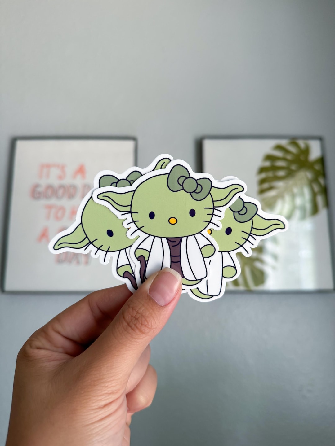 Yoda Hello Kitty Sticker Hello Kitty Sticker Sanrio Sticker Sticker ...