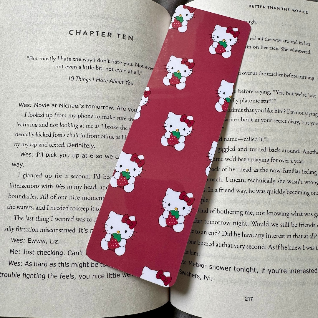 Strawberry Hello Kitty Bookmark Hello Kitty Bookmark Kawaii Bookmark ...