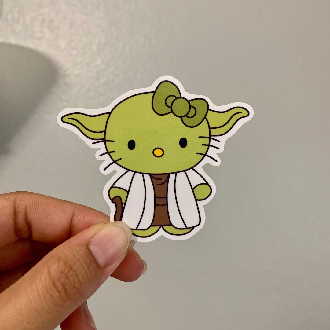 Yoda Hello Kitty Sticker Hello Kitty Sticker Sanrio Sticker Sticker ...