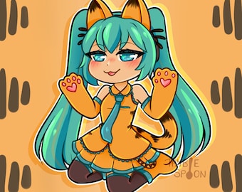 Miku Garfield Charm - Etsy