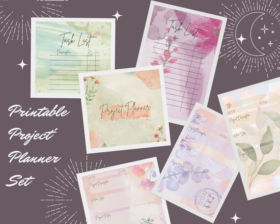 Printable Watercolor Project Planner Editable Pastel - Etsy