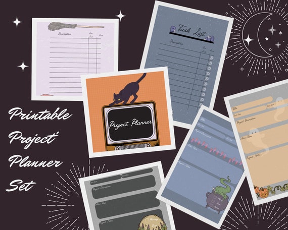 Fun Halloween Theme Printable Project Planner Editable Spooky - Etsy