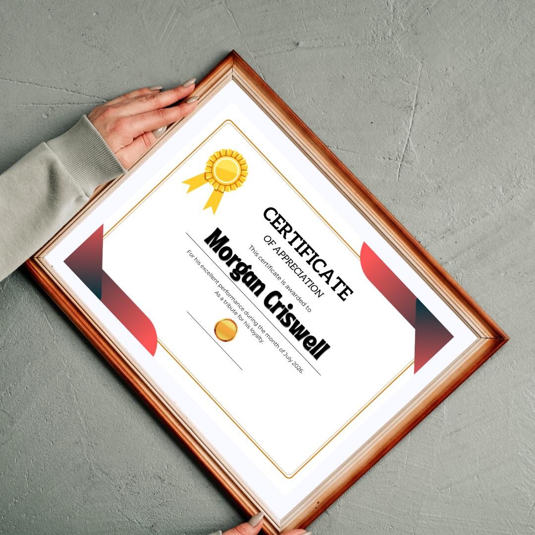 Cream Bold Certificate Holder, Document Organizer, Diploma Display ...