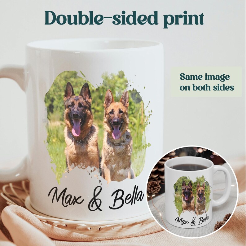 Personalized Pet Mug With Photo Watercolor Style Custom Dog Mug Custom ...