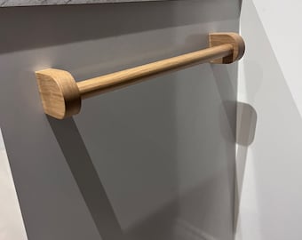 Solid 100% Oak Face/hand Towel Rail With Curved Ends - Etsy