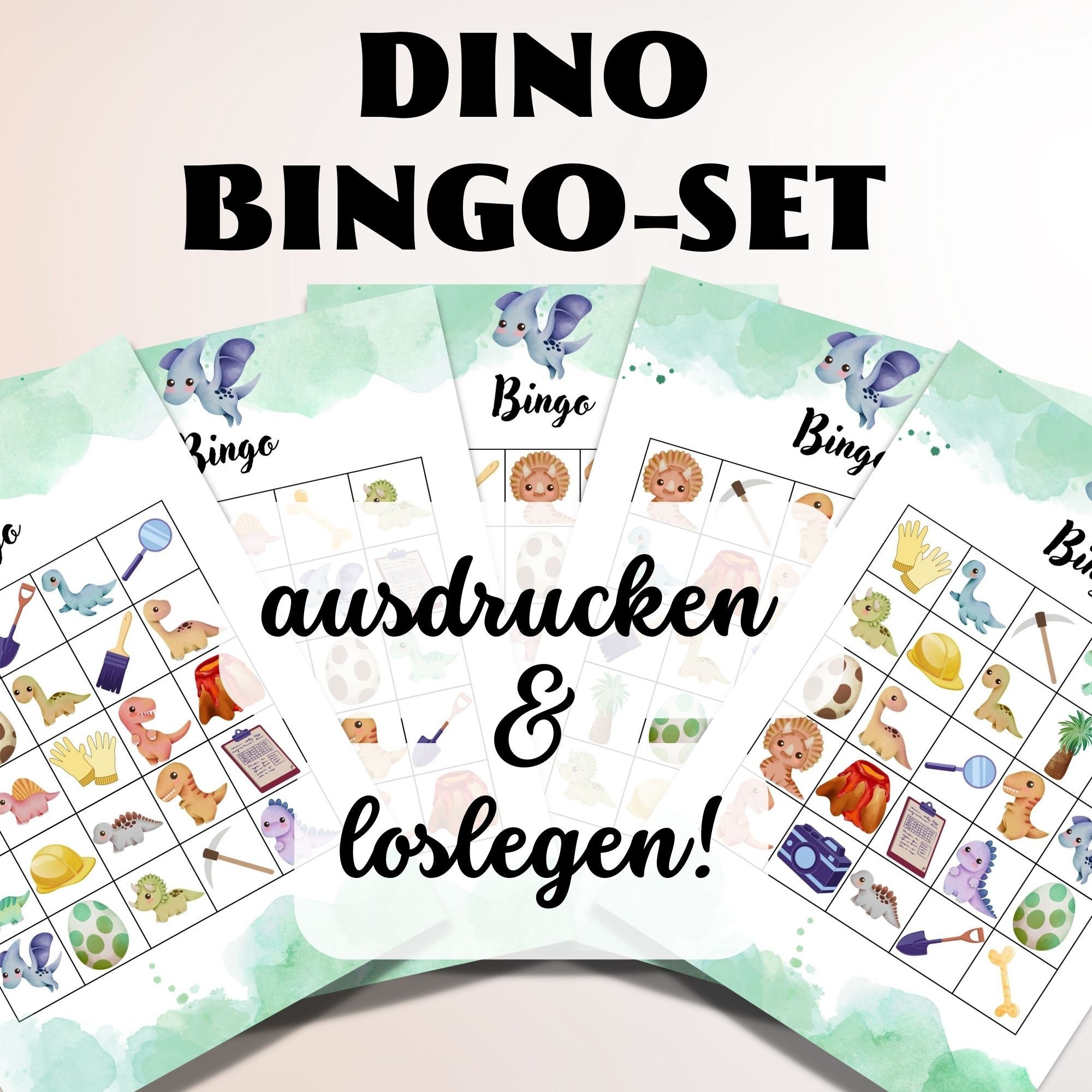 Bingo Dino Party Kids Birthday, Dino Party Game, Bingo Template ...