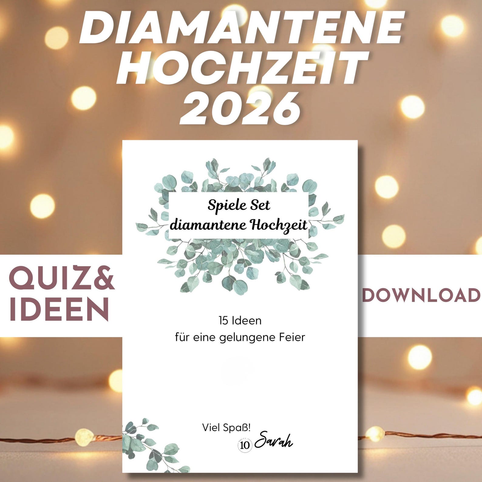 Diamond Wedding Anniversary 2026 Game Set With Quizzes, Ideas and ...
