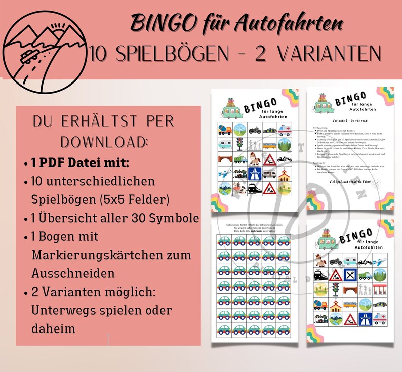 Print Bingo, Car Ride Game. Bingo for Kids, Kids Car Activity, Car Trip ...