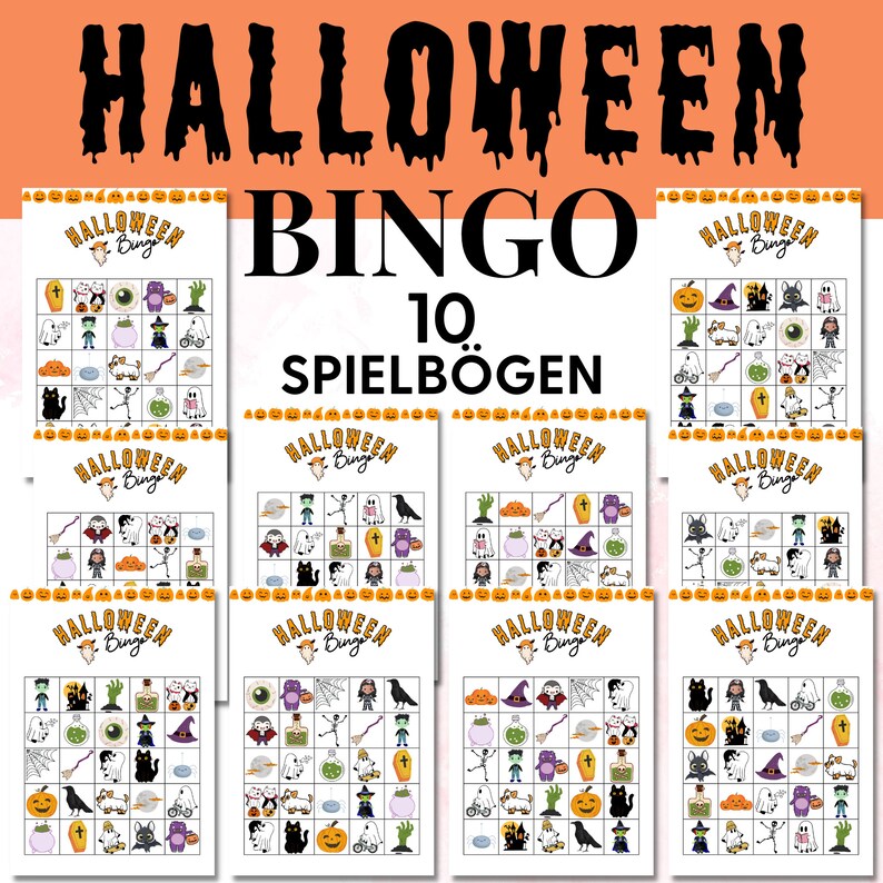 Halloween Bingo Game Printable PDF Halloween Party Game Idea - Etsy