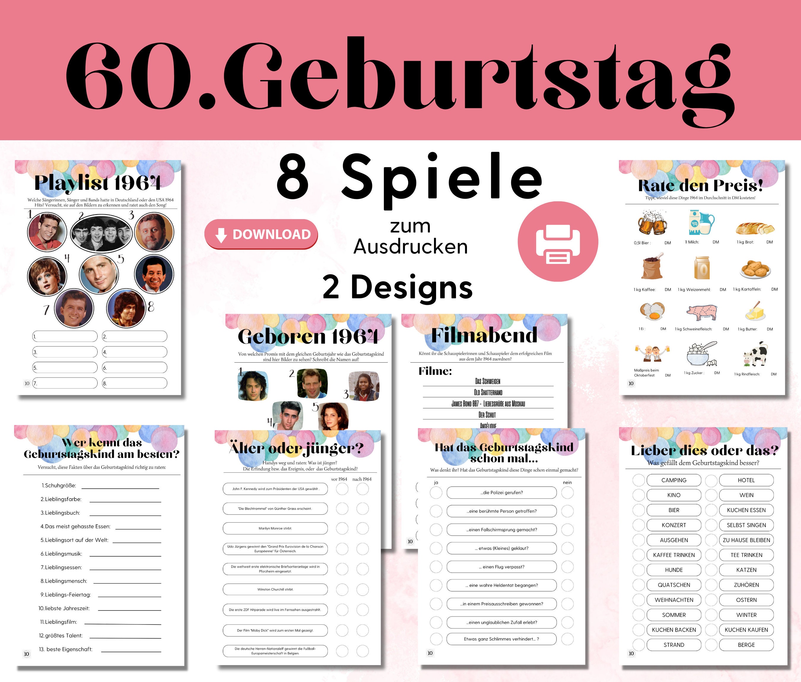 Spiele Zum 60 Geburtstag Zum Ausdrucken