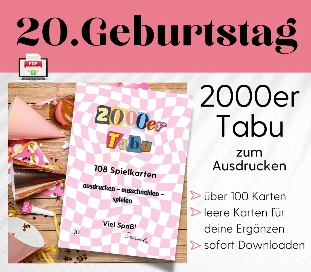 Party Game for 20th Birthday, 2000s Taboo, Party Game Idea for 2yk ...