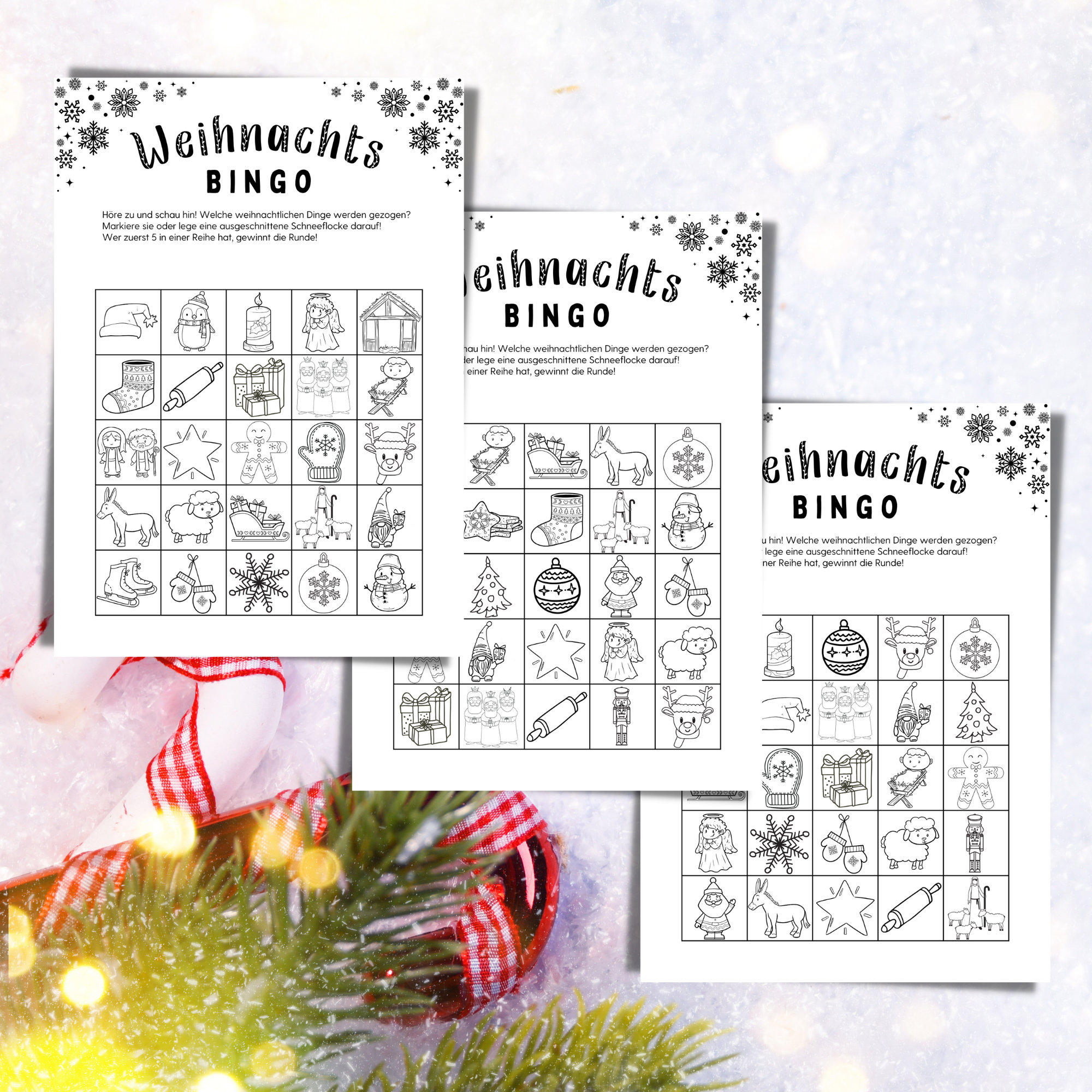 Bingo Christmas to Print Out, Christmas Games School, Advent Games PDF ...