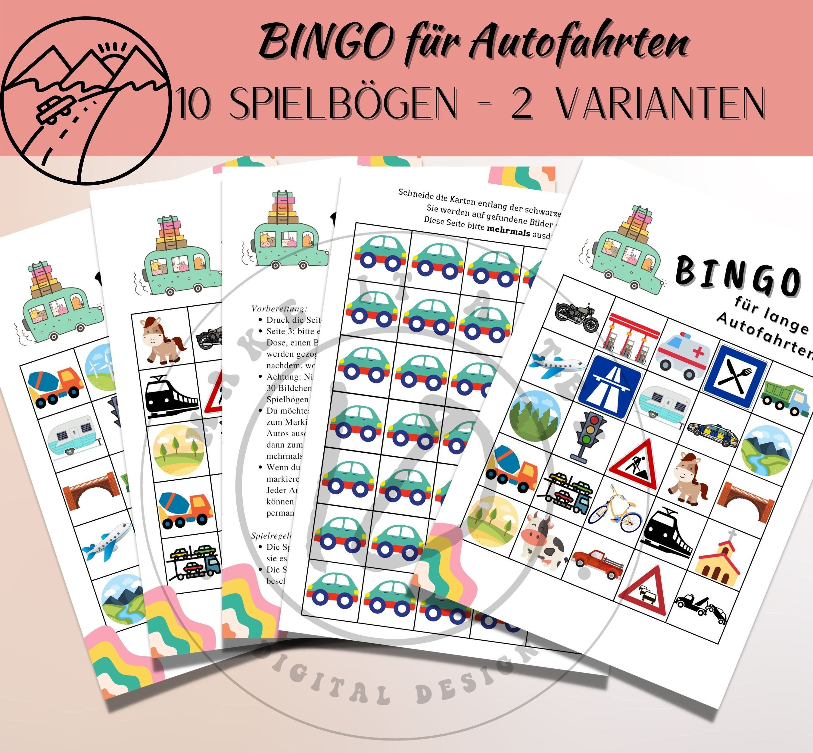 Print Bingo, Car Ride Game. Bingo for Kids, Kids Car Activity, Car Trip ...