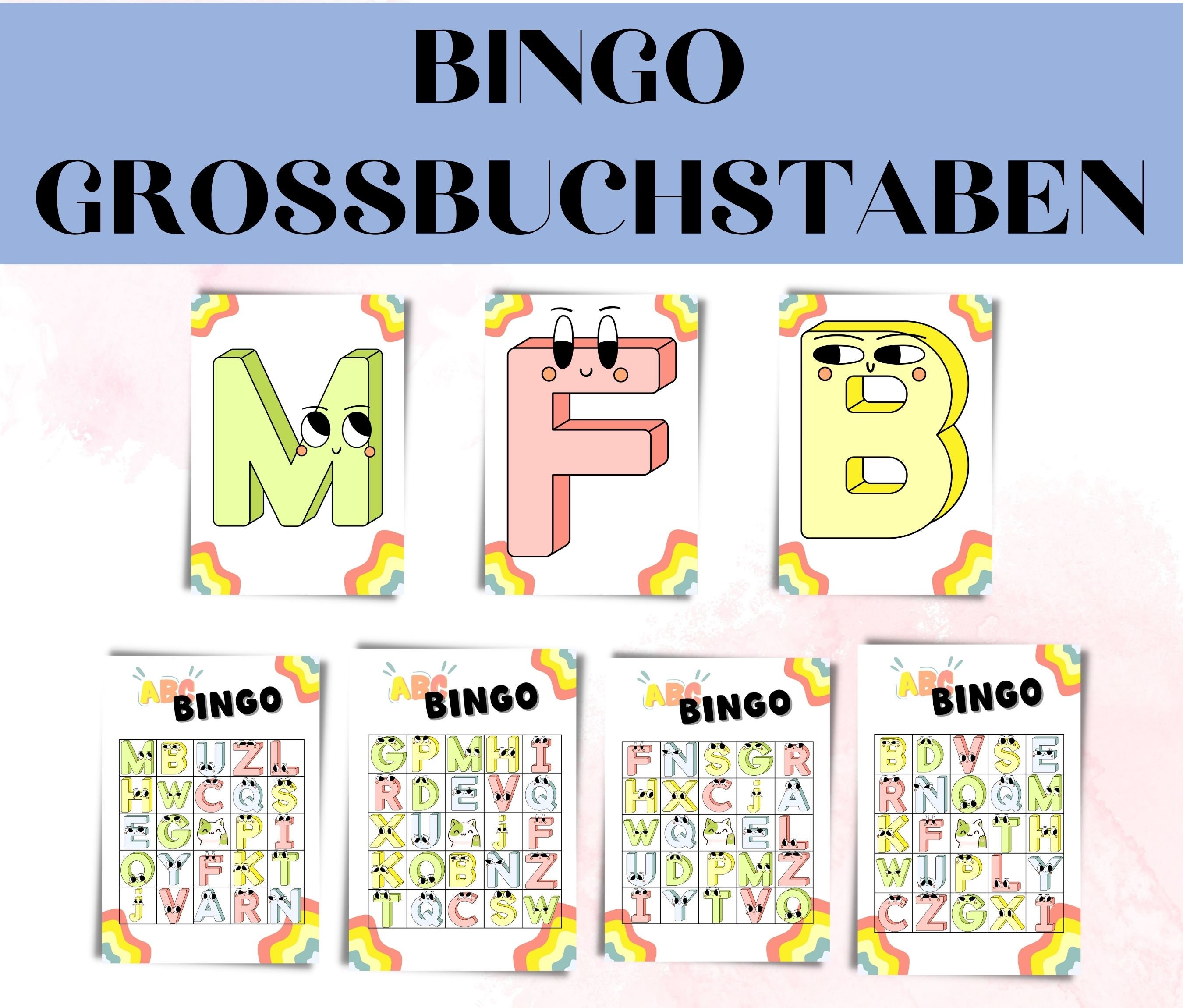 Set 2 Abc Bingo Games Kids Pdf, Bingo Letters, Prep for School, Learn ...