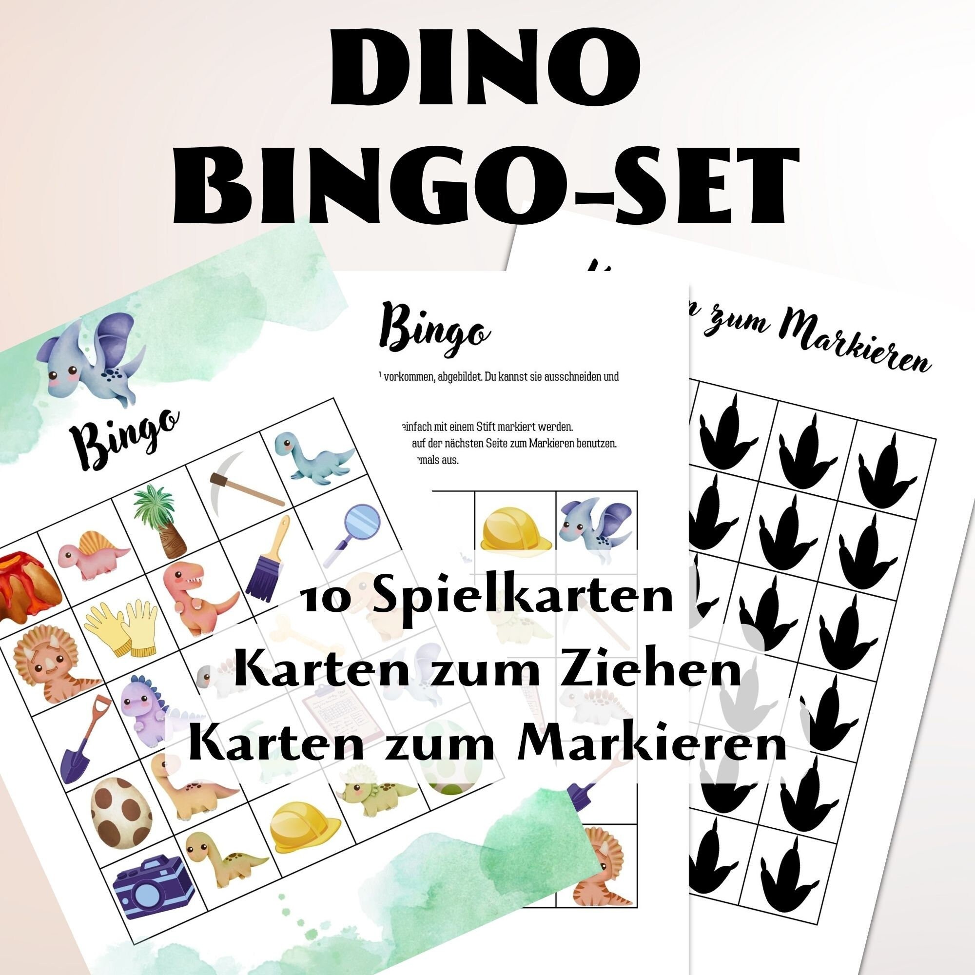 Bingo Dino Party Kids Birthday, Dino Party Game, Bingo Template ...