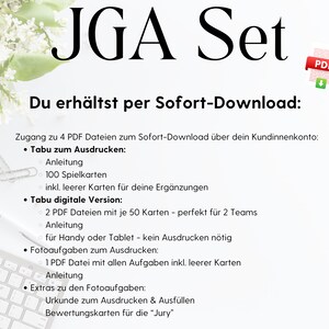 Boho Spiele Set JGA, JGA Tabu und Fotosafari zum Ausdrucken, Spiel Ideen für den ...