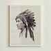 Native American Chief Poster, Western Wall Art, Western Home Decor ...