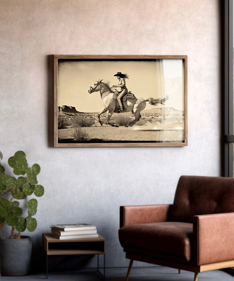 Vintage Cowgirl Film Still, Western Wall Decor, Cowboy Cowgirl Decor ...