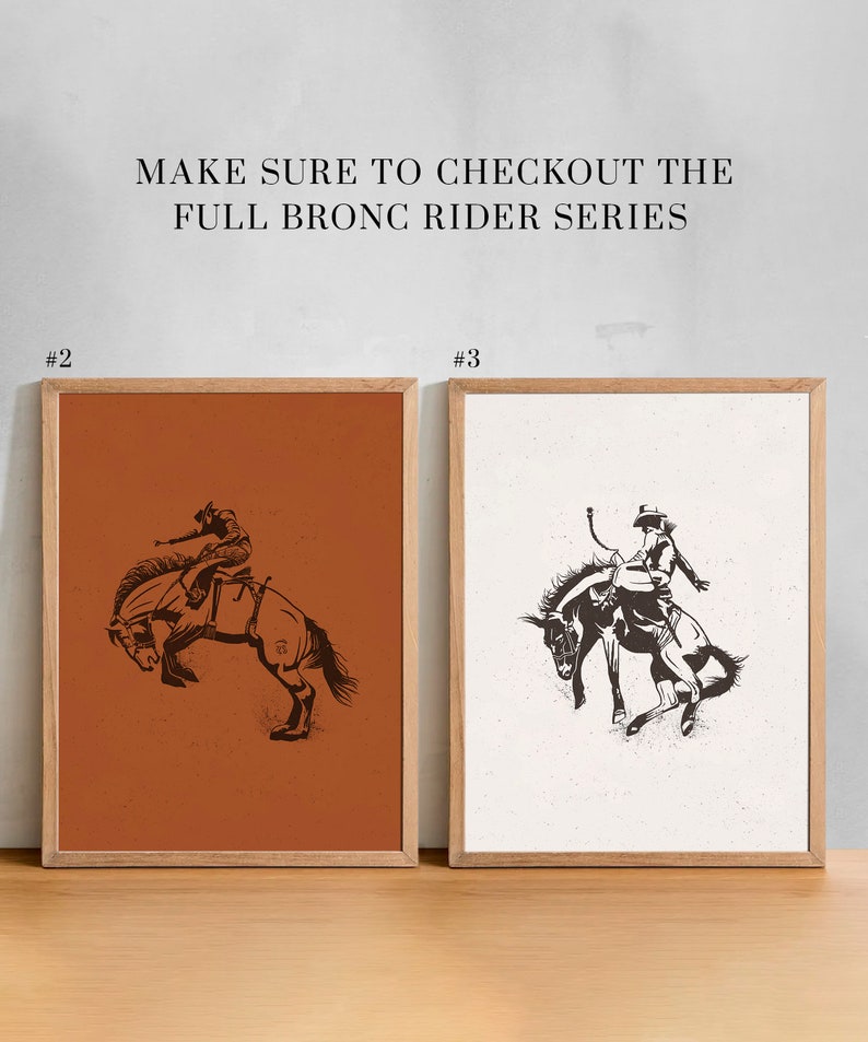 Bucking Bronco Graphic Print 1 Southwestern Western Room - Etsy