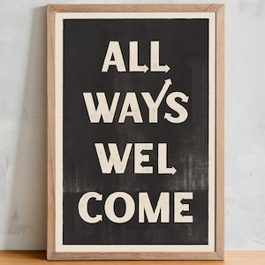 All Ways Welcome Typography Poster, Western Wall Art, Southwestern ...