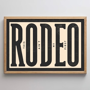 This Ain't My First Rodeo Typography Print, Western Wall Decor ...