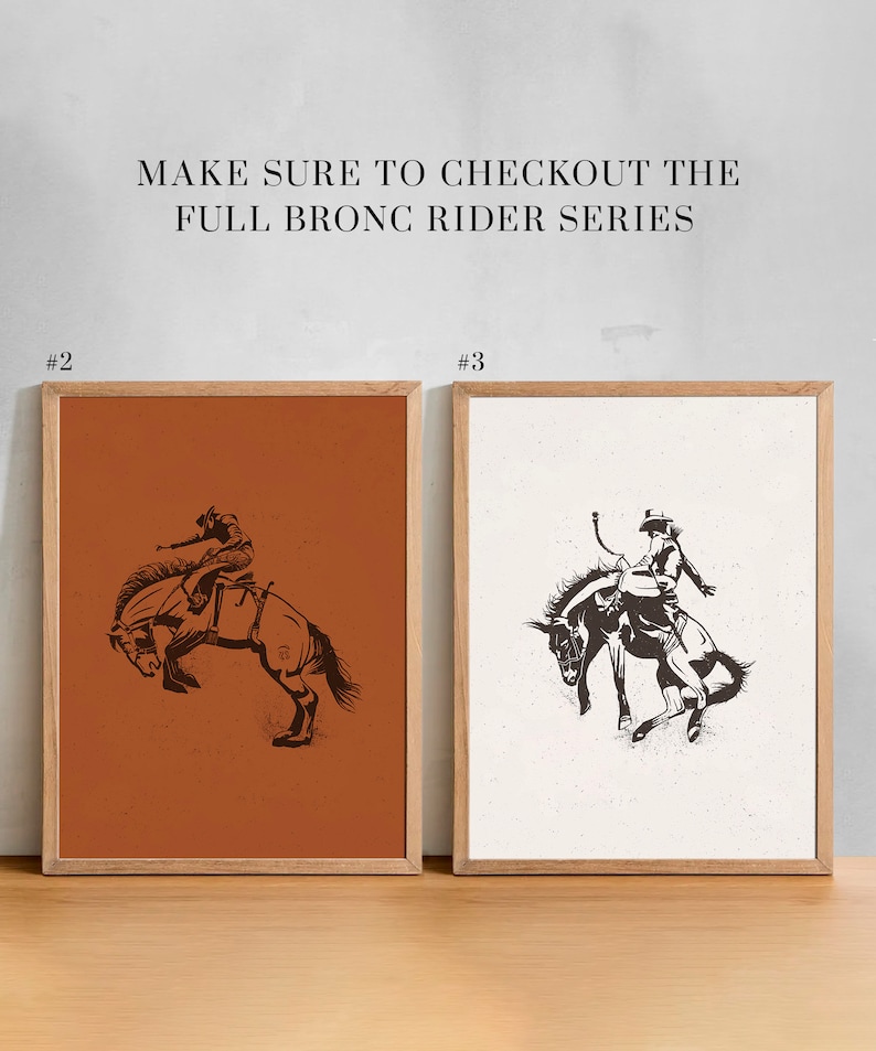 Bucking Bronco Graphic Print Southwestern & Western Room - Etsy