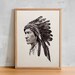 Native American Chief Poster, Western Wall Art, Western Home Decor ...