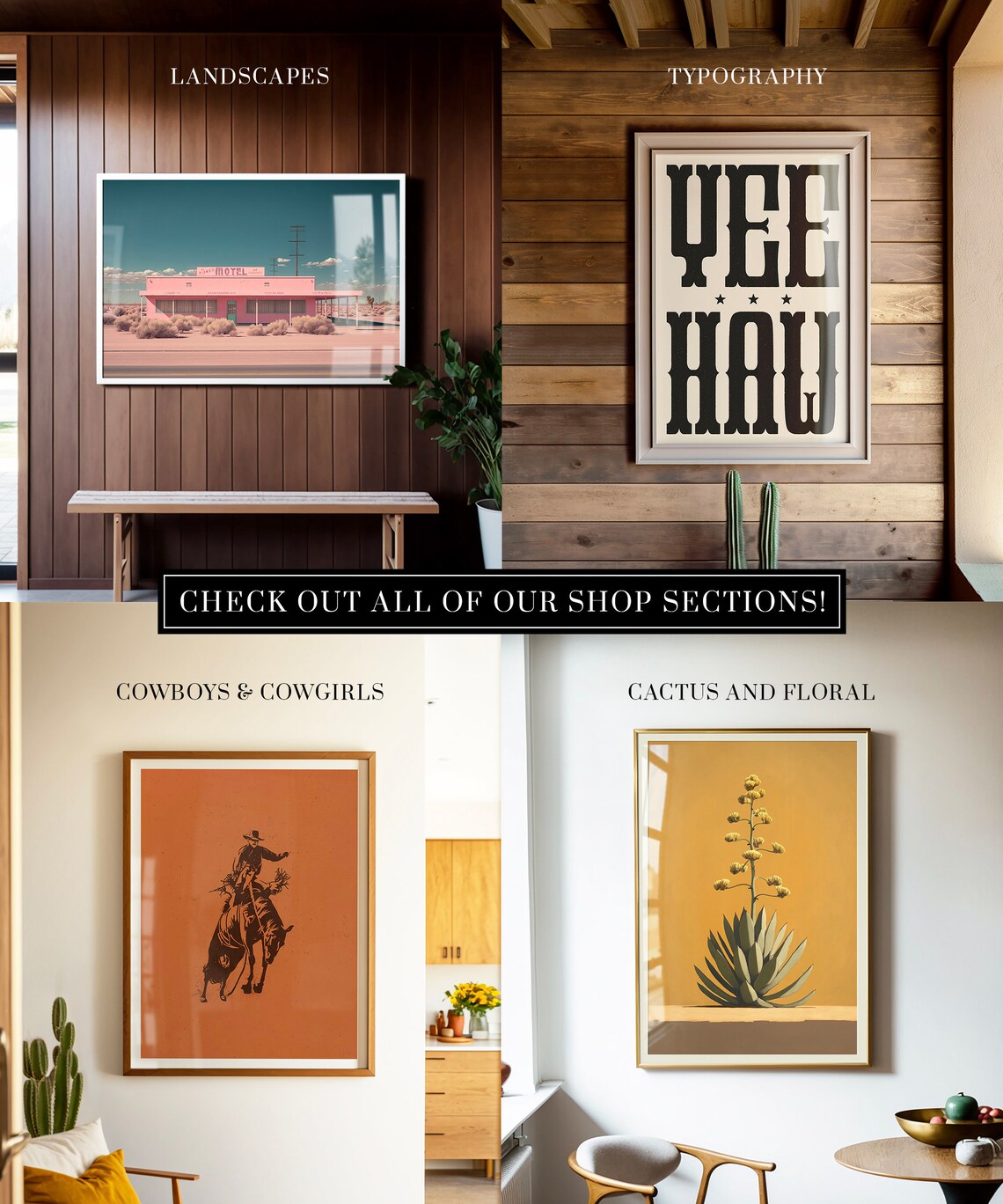 Howdy Typography Art Print Western Decor Southwestern Wall - Etsy UK