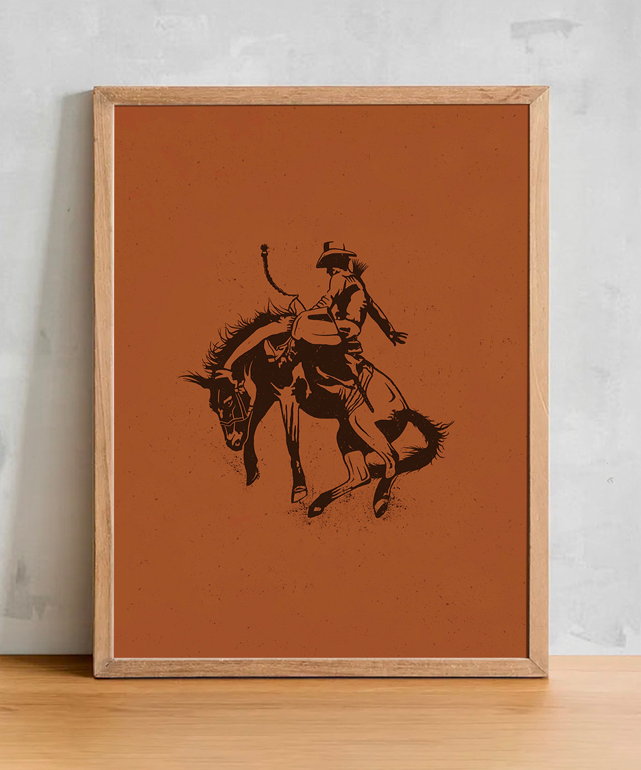Bucking Bronco Graphic Print Southwestern & Western Room - Etsy