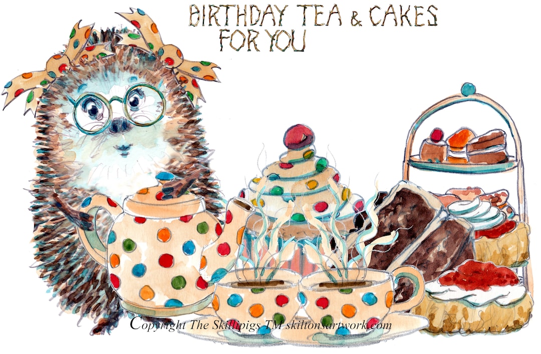 HAPPY BIRTHDAY Card ,birthday Tea and Cakes for You , Scones Cup ...