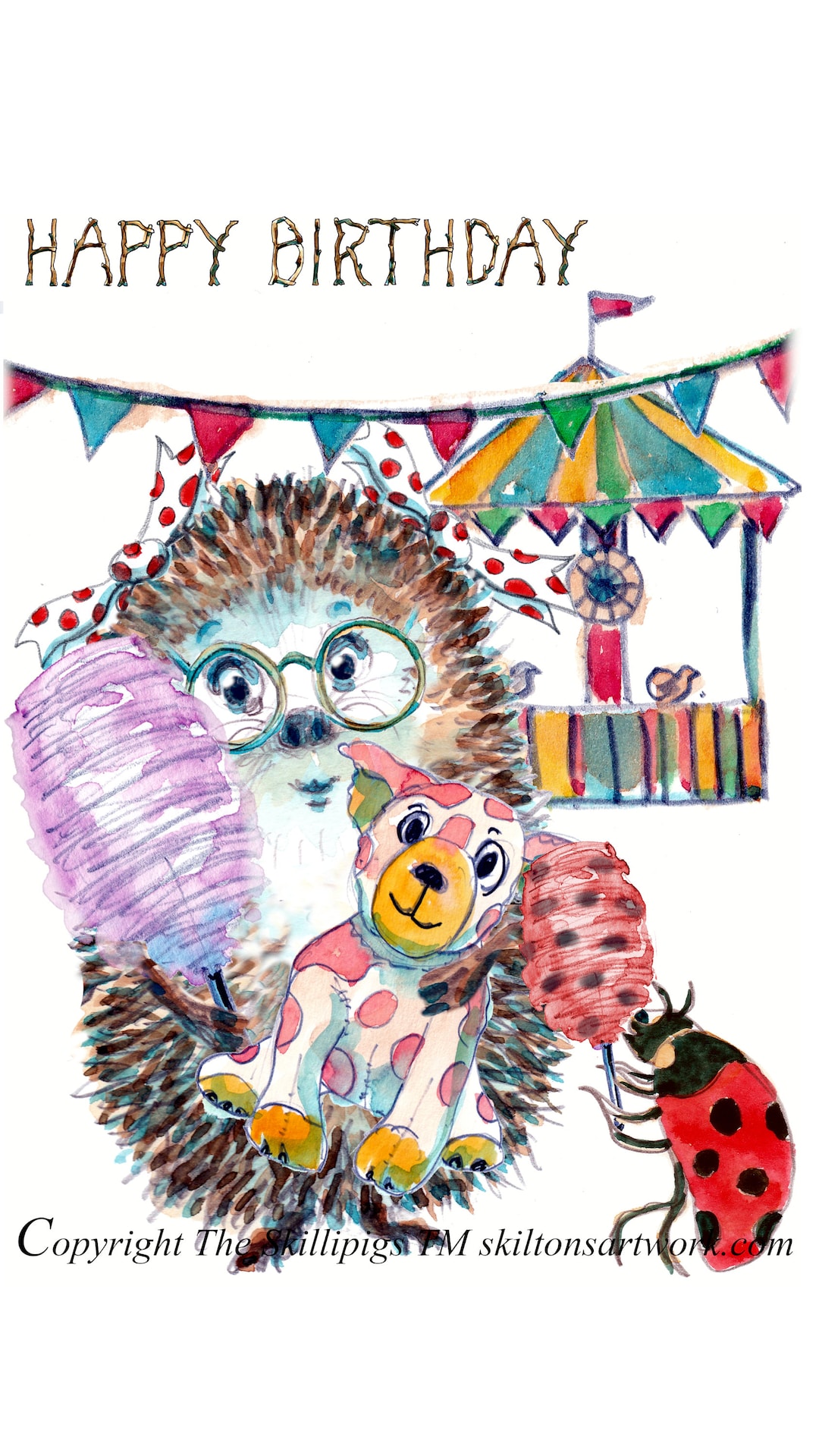 Fun Fair HAPPY BIRTHDAY Card Fairground Funfair Carnival or Circus ...