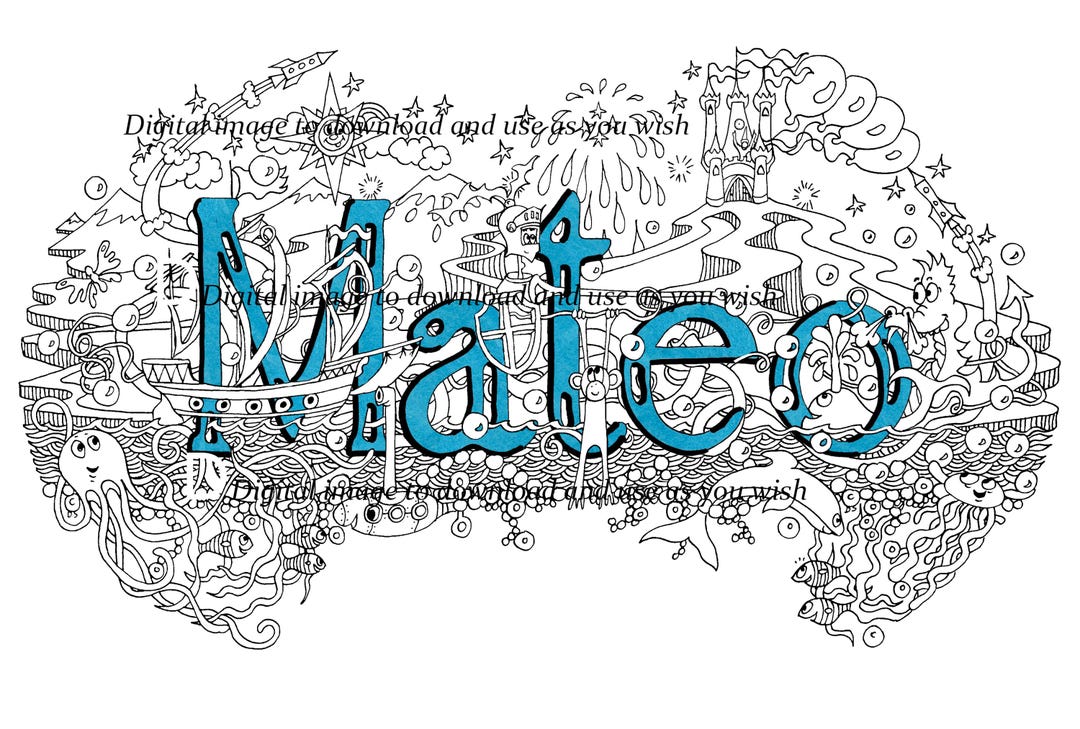 MATEO Boys Name DIGITAL IMAGE Sent by Jpeg for You to Use as You Wish ...