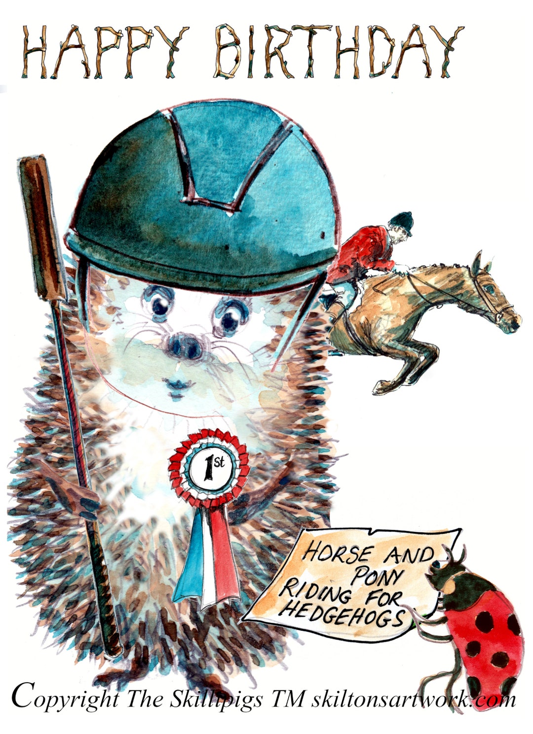 3710 Horse Riding Card HAPPY BIRTHDAY Horse Riding Card. Hose and Pony ...