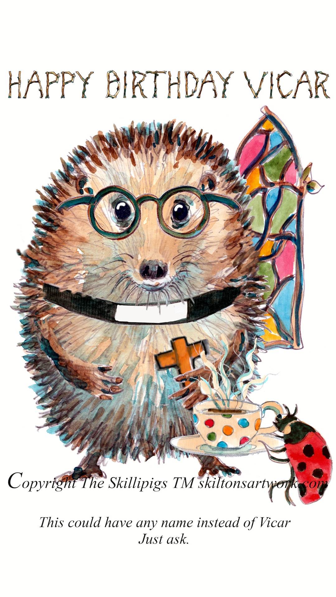 2570 Vicar HAPPY BIRTHDAY Priest Card. Deacon Reverend Bishop Perhaps ...