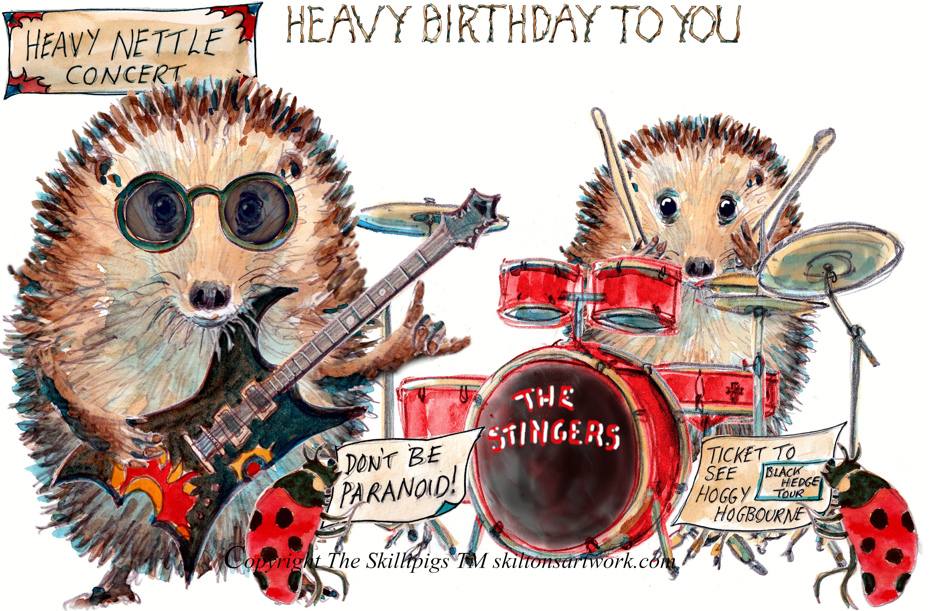 Happy Birthday Heavy Birthday to You Metal Card. Hedgehog - Etsy UK