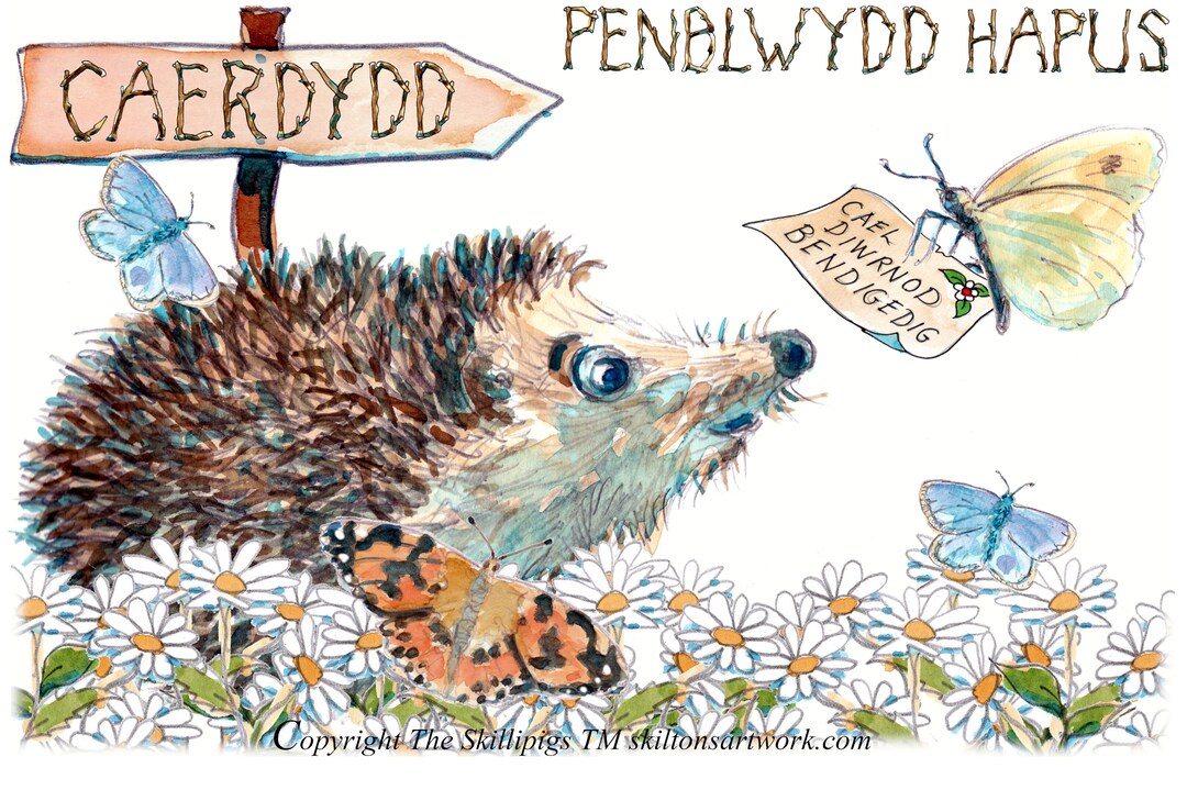 Welsh Language Happy Birthday Card Penblwydd Hapus, With Caerdydd ...
