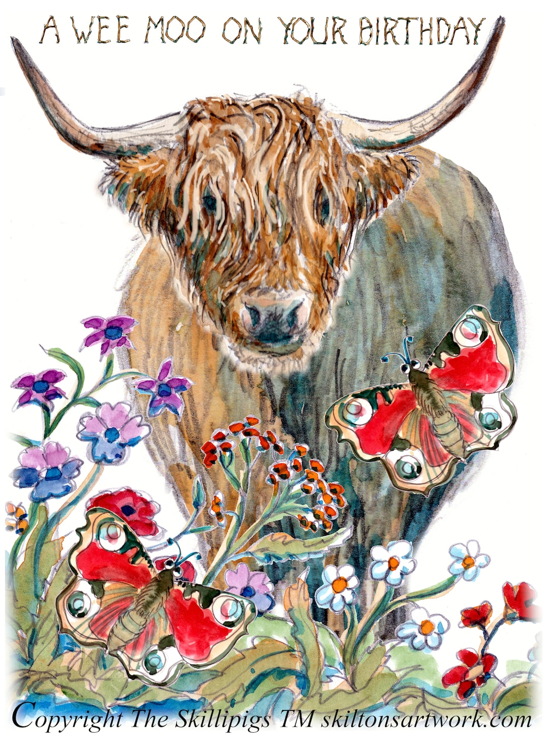 3385 Highland Cow HAPPY BIRTHDAY Scottish Card Can Be Personalised - Etsy