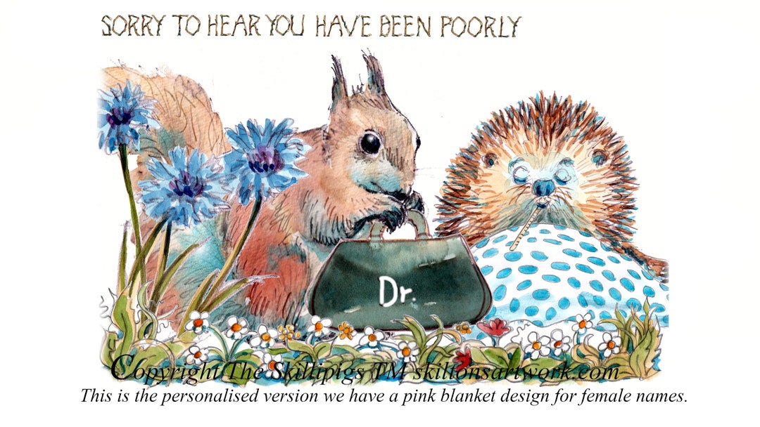 2681 Get Well Soon Card Squirrel Sorry to Hear You Have Been Poorly ...